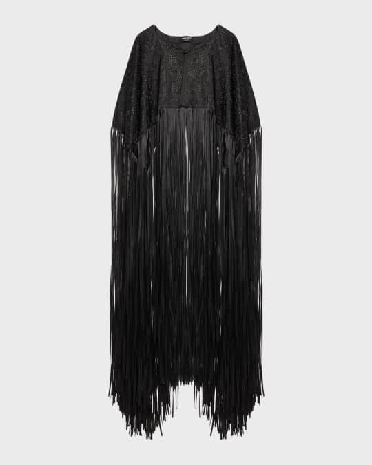 Giorgio Armani Crystal Silk Cape with Fringe Trim | Neiman Giorgio Armani Crystal Silk Cape with Fringe Trim | Neiman