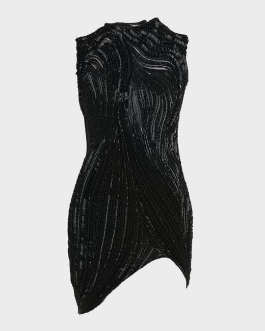 Gaurav Gupta Sculpture Beaded Asymmetric Mini Dress | Neiman Marcus