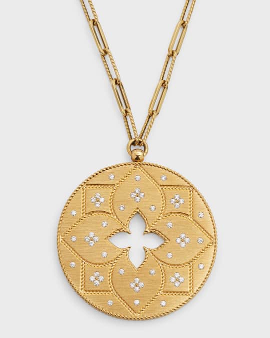 Roberto Coin 18K Yellow Gold Venetian Princess Diamond Medallion ...
