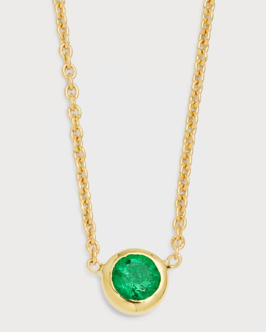 Roberto Coin 18K Yellow Gold Emerald Big Single Station Necklace ...