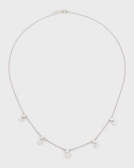 Roberto Coin 18K White Gold Diamond Dangle Necklace | Neiman Marcus