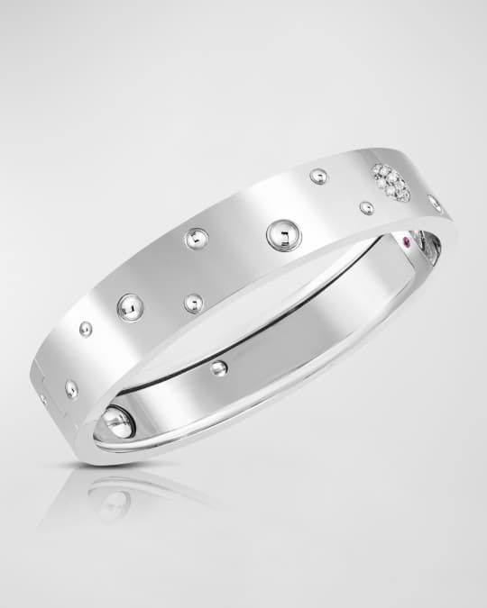 Roberto Coin Pois Moi Luna 18K White Gold Diamond Bangle | Neiman Marcus Roberto Coin Pois Moi Luna 18K White Gold Diamond Bangle | Neiman Marcus