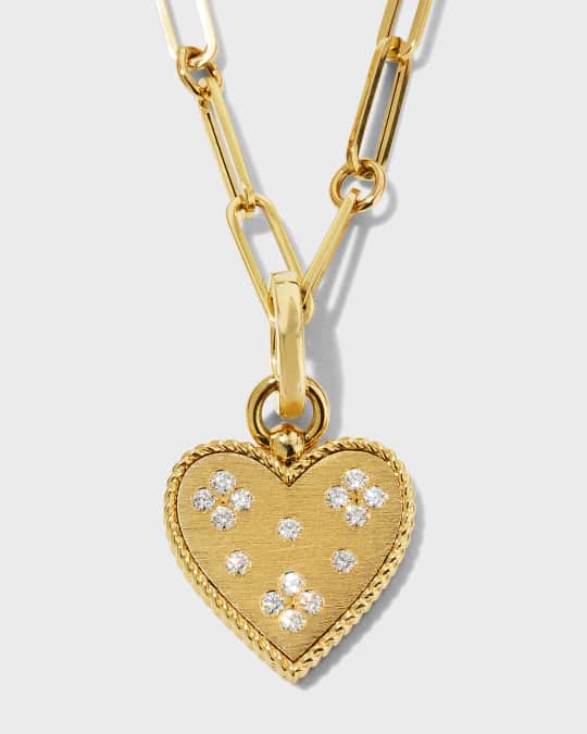 Roberto Coin 18K Small Diamond Heart Medallion Necklace | Neiman Marcus