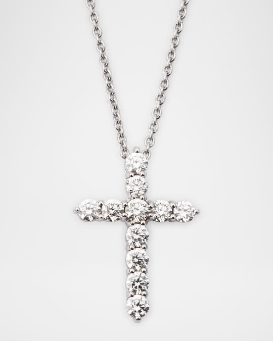 Roberto Coin 18K White Gold Diamond Cross Pendant Necklace, 1.44tcw, 18 ...