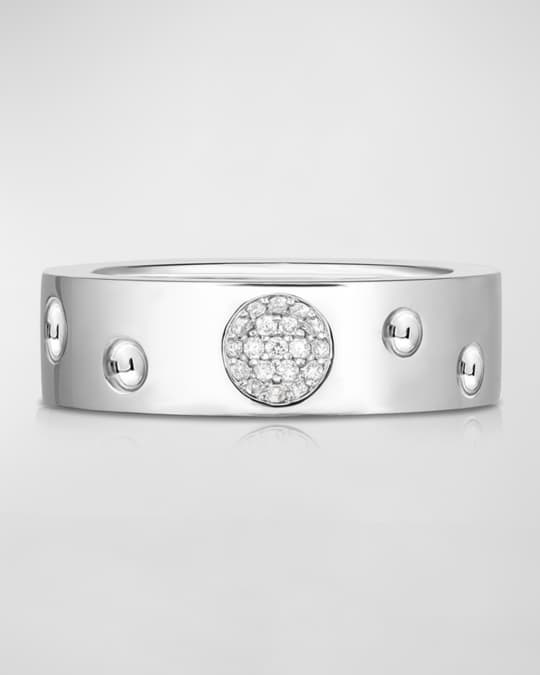 Roberto Coin Pois Moi Luna 18K White Gold Ring, Size 6.75 | Neiman Marcus