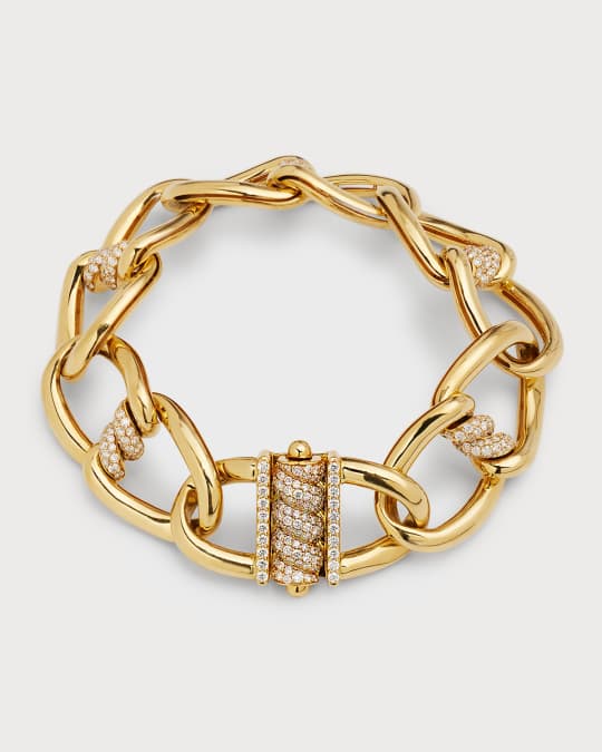 Roberto Coin 18K Cialoma Bracelet with Diamond Twist and Clasp | Neiman ...