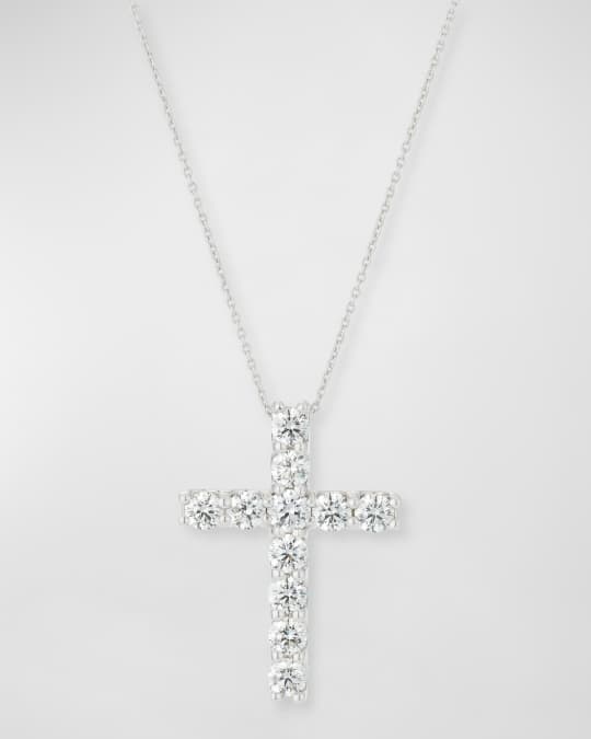 Roberto Coin 18K White Gold Large Diamond Cross Necklace, 1.87tcw ...