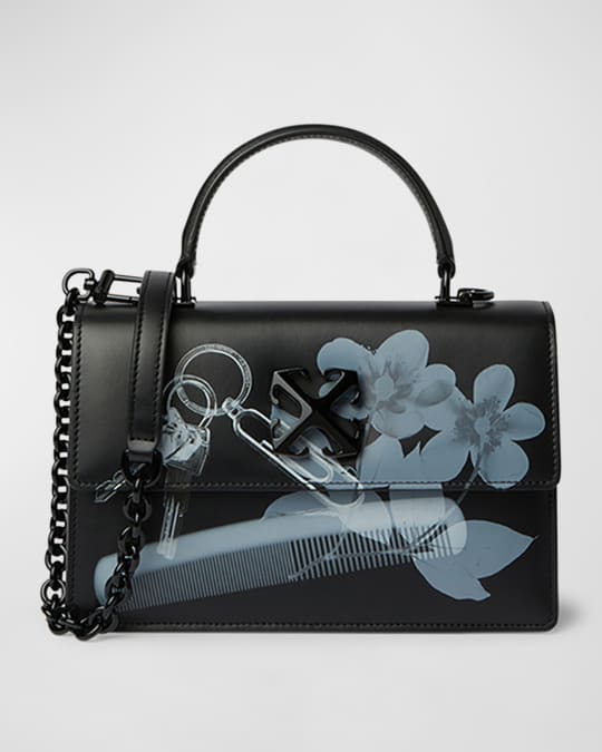 Off-White Jitney 1.4 Shadow-Print Leather Top-Handle Bag | Neiman Marcus