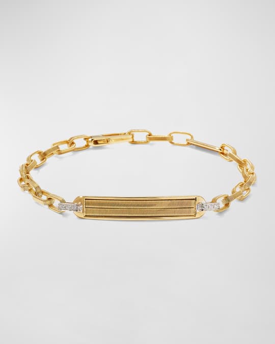 Marco Bicego Uomo 18K Yellow Gold Bracelet with Diamonds | Neiman Marcus