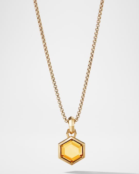 David Yurman Hexagon Cut Amulet with Citrine in 18K Gold, 14.5mm ...