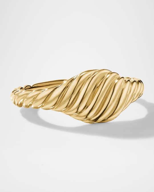 David Yurman Sculpted Cable Micro Pinky Ring in 18K Gold, 7mm, Size 5 ...