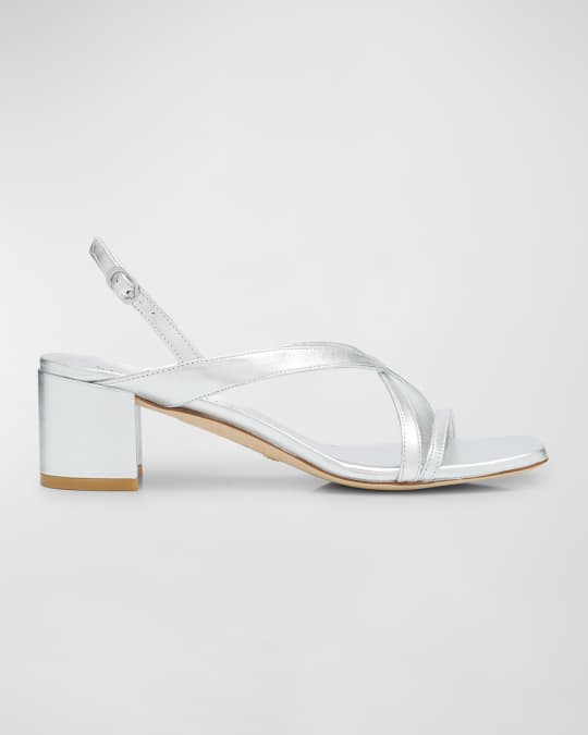 Stuart Weitzman Oasis Maui Metallic Slingback Sandals | Neiman Marcus
