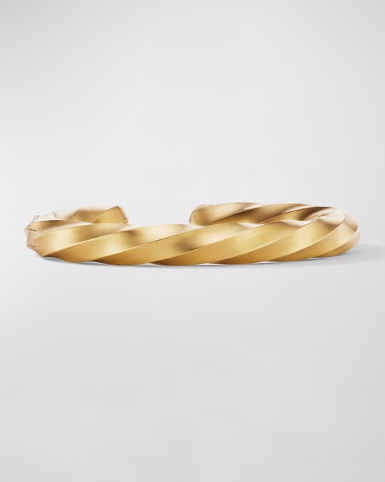David Yurman Cable Edge Cuff Bracelet in 18K Gold, 9mm | Neiman Marcus