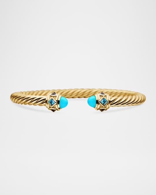 David Yurman Renaissance Cable Bracelet with Gemstones in 18K Gold, 5mm ...