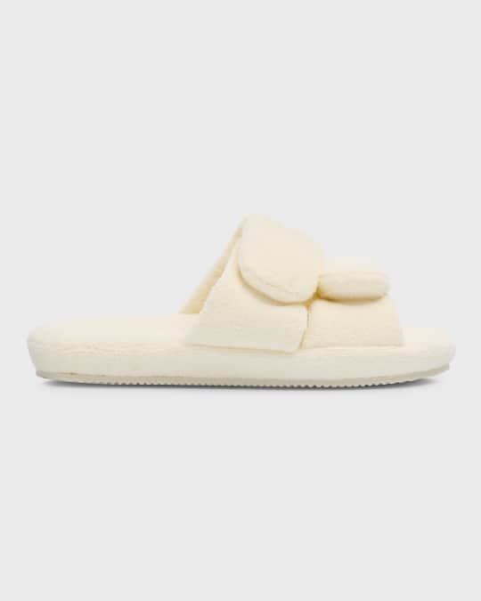 Skin Val Double-Strap Faux Fur Slide | Neiman Marcus