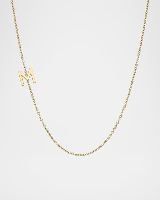 Zoe Lev Jewelry 14K Yellow Gold Asymmetrical Initial Necklace | Neiman ...