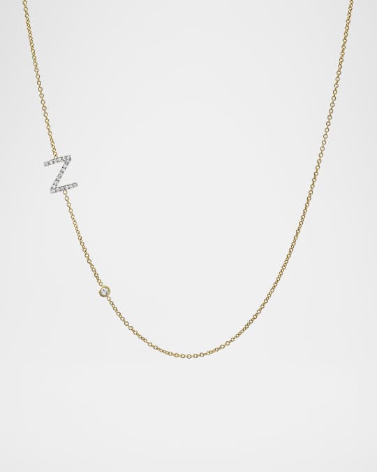 Zoe Lev Jewelry 14K Yellow Gold Diamond Initial Z Necklace | Neiman Marcus