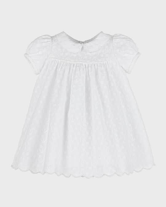 Luli & Me Girl's White Embroidered Float Dress, Size 2-4T | Neiman Marcus
