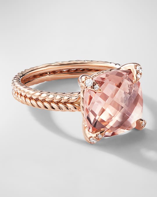 David Yurman Chatelaine Ring with Morganite and Diamonds in 18K Rose ...