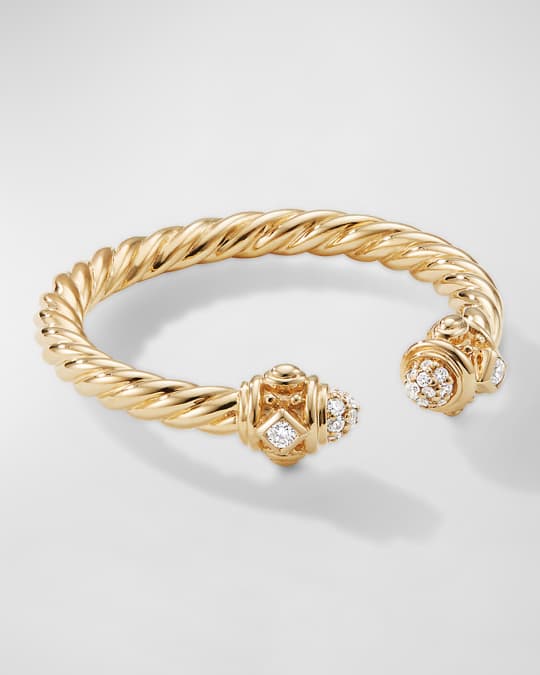 David Yurman Renaissance Ring with Diamonds in 18K Gold, 2.3mm | Neiman ...