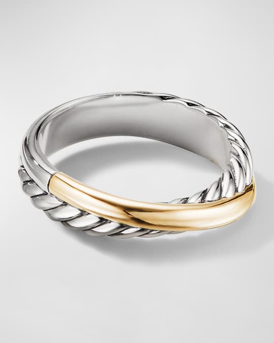 David Yurman Crossover Band Ring in Silver with 18K Gold, 5.3mm ...