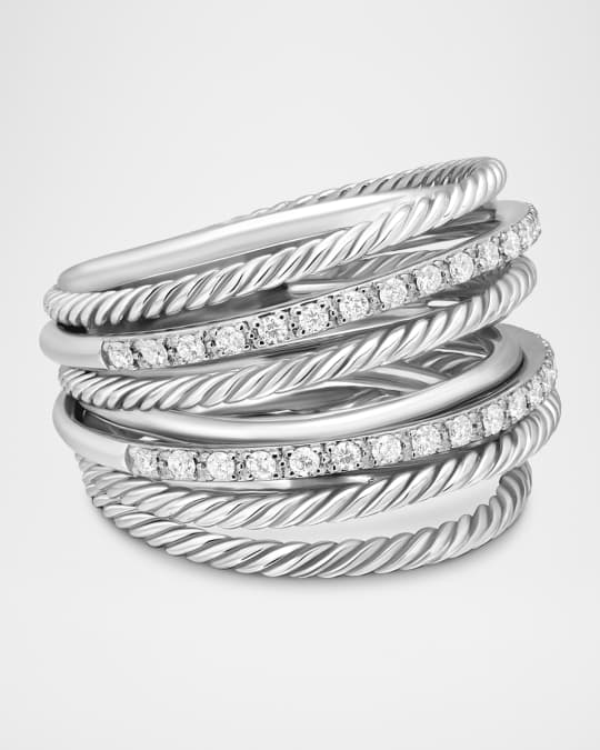 sterling silver crossover ring