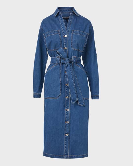 Veronica Beard Evelyn Button-Front Denim Shirtdress | Neiman Marcus