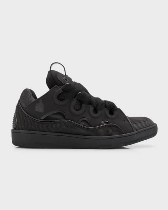 Lanvin Men's Curb Chunky Leather Low-Top Sneakers | Neiman Marcus