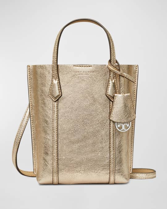 Tory Burch Perry Mini North-South Metallic Tote Bag | Neiman Marcus