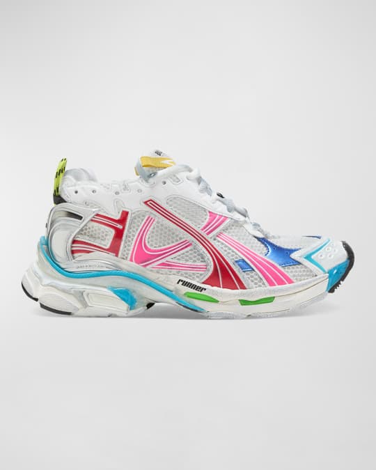 Balenciaga Men's Multicolor Mesh Runner Sneakers | Neiman Marcus