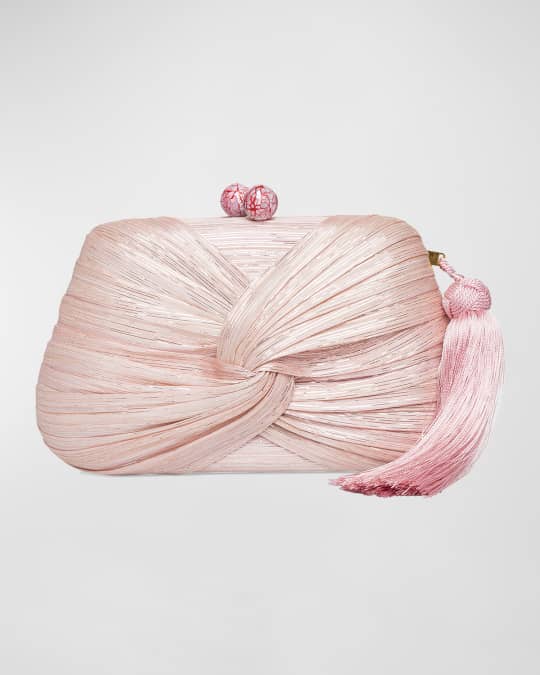Rafe Rosie Twist-Front Metallic Tassel Clutch Bag | Neiman Marcus