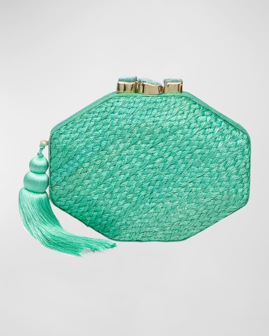 Rafe Sofia Octagon Braided Clutch Bag | Neiman Marcus