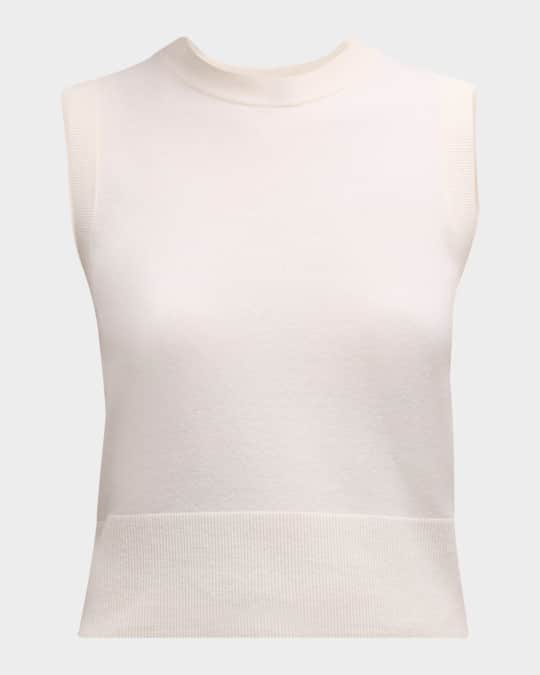 Vince Wool Cashmere Crewneck Shell Top | Neiman Marcus