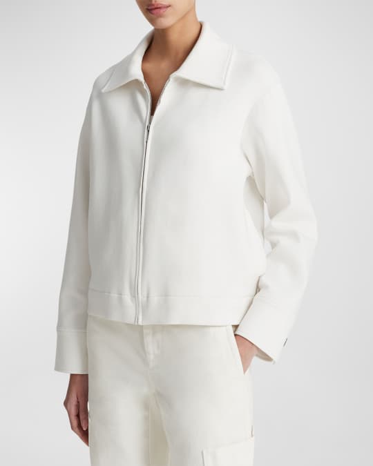 Vince Zip-Front Collared Jacket | Neiman Marcus