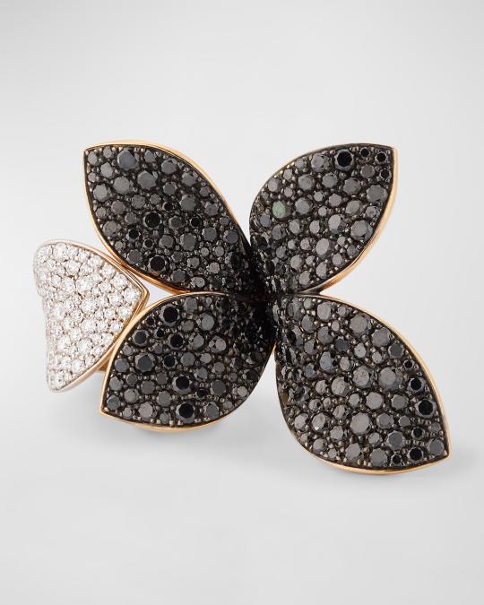 Pasquale Bruni Giardini Segreti 18K Red Gold Flower Ring with White and ...