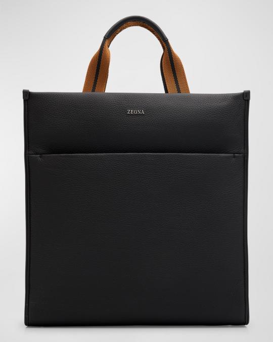 ZEGNA Men's East-West Deerskin Tote Bag | Neiman Marcus