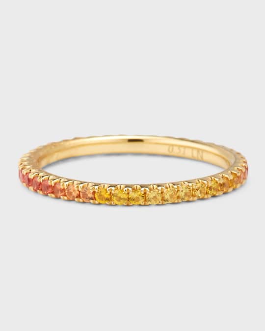 Lisa Nik Rainbow 18K Yellow Gold Ombre Yellow Sapphire Eternity Band ...