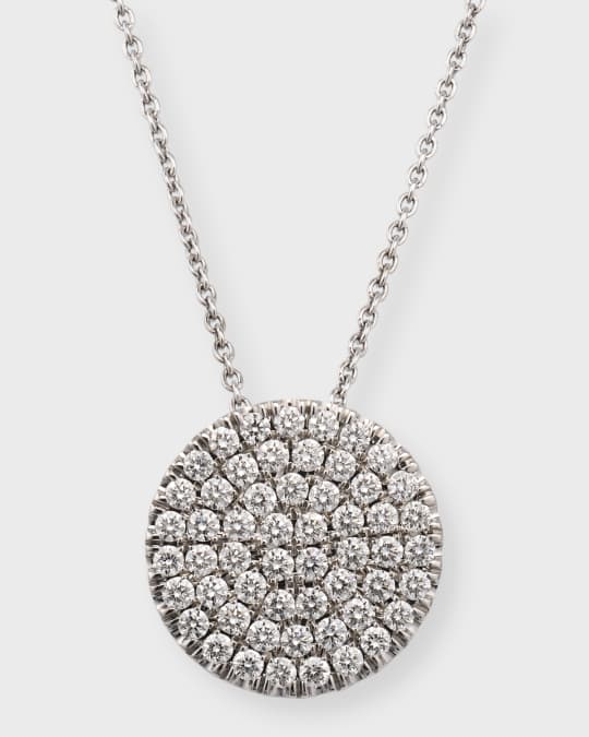 Lisa Nik Talisman 18k White Gold Diamond Disc Necklace, 18"L | Neiman ...