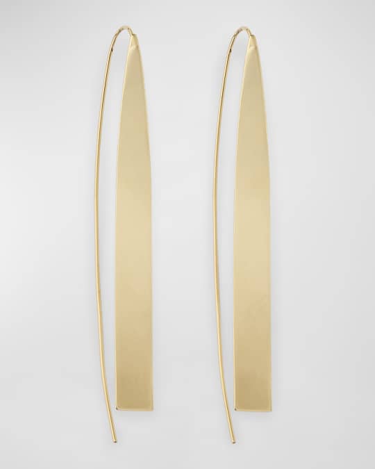 LANA 14K Gold Large Narrow Flat Tag Hooked On Hoops Earrings | Neiman ...