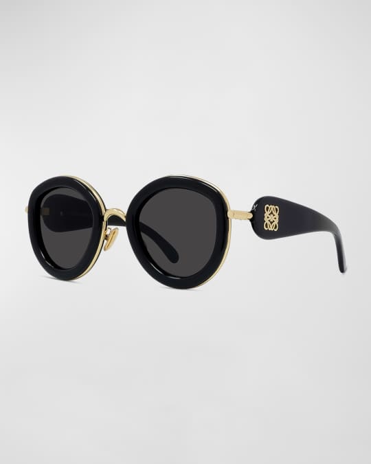 Loewe Men's Anagram Acetate Round Sunglasses | Neiman Marcus