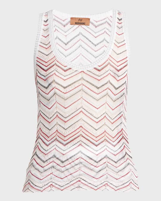 Missoni Chevron Pointelle Knit Tank Top | Neiman Marcus