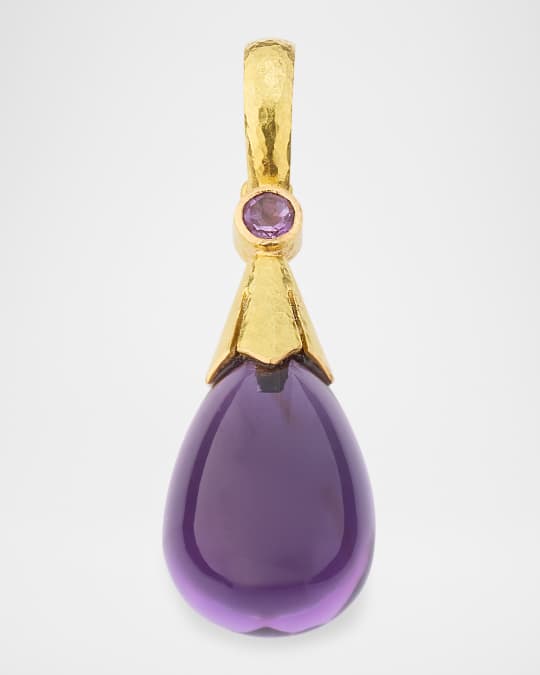 Elizabeth Locke 19K Vertical Drop Amethyst Pendant | Neiman Marcus