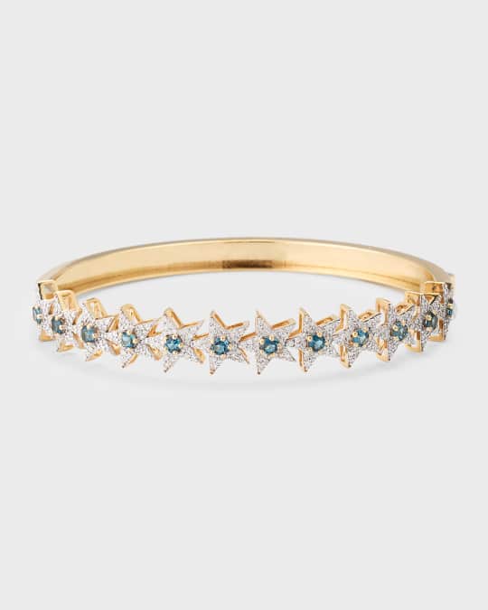 Siena Jewelry 14K Yellow Gold Blue Topaz Star Bangle Bracelet | Neiman ...
