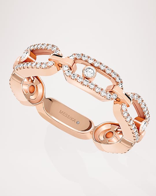 Messika Move Link 18K Rose Gold Diamond Ring, EU 51 / US 5.75 | Neiman Marcus