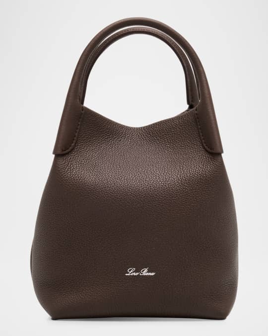 Loro Piana Bale Small Leather Top-Handle Bag | Neiman Marcus