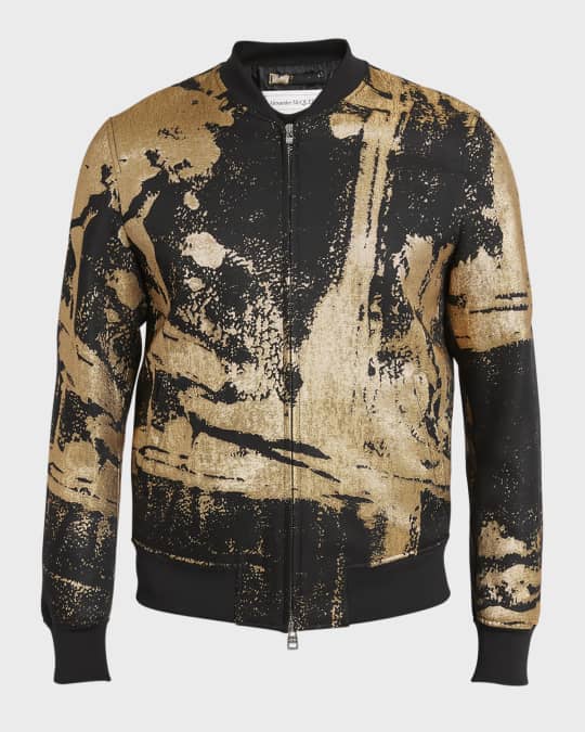 McQueen Men's Goil Foil Bomber Jacket | Neiman Marcus