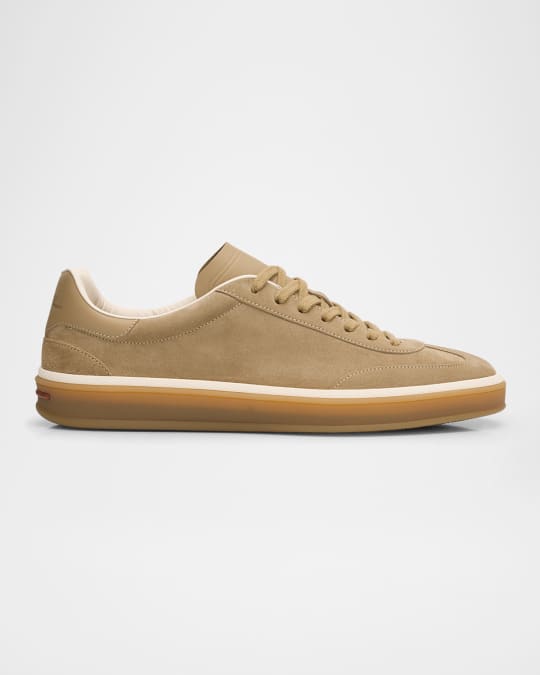 Loro Piana Men's Tennis Walk Suede Low-Top Sneakers | Neiman Marcus