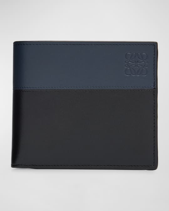 Loewe Men's Anagram Bicolor Leather Bifold Wallet | Neiman Marcus