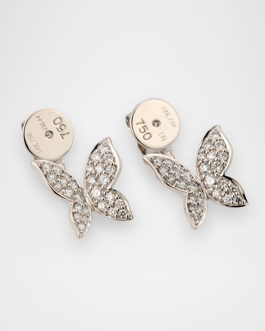 Lisa Nik Talisman 18K White Gold Diamond Butterfly Earrings | Neiman Marcus