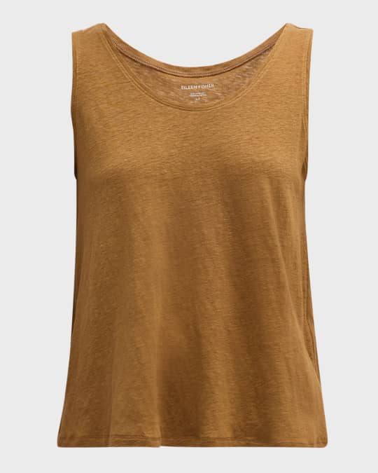 Eileen Fisher Scoop-Neck Linen Jersey Tank | Neiman Marcus